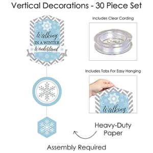 Big Dot of Happiness Winter Wonderland - Snowflake Holiday Party and Winter Wedding DIY Dangler Backdrop - Hanging Vertical Decorations - 30 Pieces