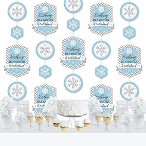 Big Dot of Happiness Winter Wonderland - Snowflake Holiday Party and Winter Wedding DIY Dangler Backdrop - Hanging Vertical Decorations - 30 Pieces