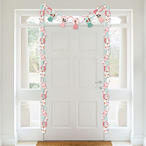 Big Dot of Happiness Run Wild Horses - 90 Chain Links and 30 Paper Tassels Decoration Kit - Pony Birthday Party Paper Chains Garland - 21 feet