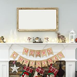 Merry Christmas Snowflake Burlap Banner - Ready to Hang Holiday Decor - Festive Christmas Seasonal Winter Decoration - Xmas Party Photo Prop Decorations - Rustic Bunting Garland by Jolly Jon