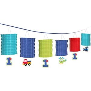 "All Aboard Boy" Paper Lantern Garland, Birthday