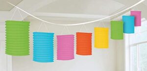 amscan multicolor party lantern garland, 12′, model:22055.90