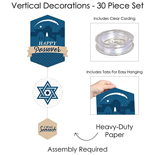 Big Dot of Happiness Happy Passover - Pesach Jewish Holiday Party DIY Dangler Backdrop - Hanging Vertical Decorations - 30 Pieces