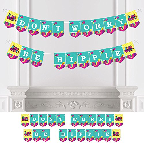 60's Hippie - 1960s Party Bunting Banner - Groovy Party Decorations - Don't Worry, Be Hippie