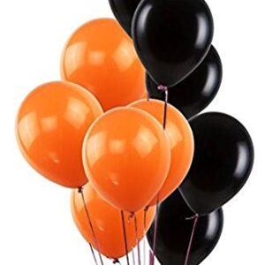 Happy Halloween Banner With Balloons - 100 Orange & Black Balloons Set - Halloween Decor Party Decorations Garland Bundle by Jolly Jon