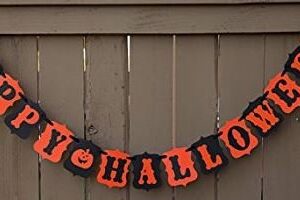 Happy Halloween Banner With Balloons - 100 Orange & Black Balloons Set - Halloween Decor Party Decorations Garland Bundle by Jolly Jon