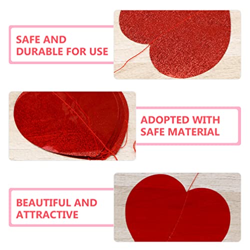 Gadpiparty 2 Sets Red Heart Paper Garland Love Heart Banner Garland Wedding Love Hanging Garlands Anniversary Streamer Banner for Valentines Day Hanging Decorations