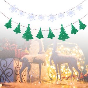 Tinksky 2pcs Snowflake and Christmas Tree Fabric Party Bunting Banners Christmas Garlands Xmas Decoration Supplies 3 Meters