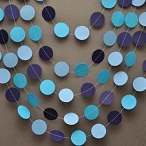 Paper Garland, party decor, Circles paper garland BLUE, light, medium and marine, Birthday party, children's room, nursery, photo props