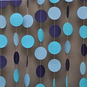 Paper Garland, party decor, Circles paper garland BLUE, light, medium and marine, Birthday party, children's room, nursery, photo props