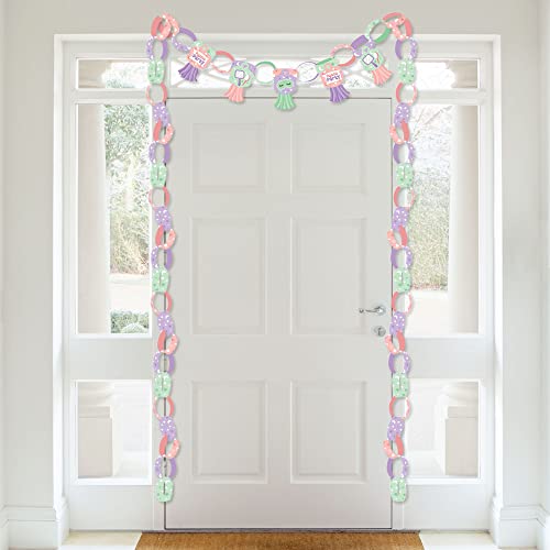 Big Dot of Happiness Pajama Slumber Party - 90 Chain Links and 30 Paper Tassels Decoration Kit - Girls Sleepover Birthday Party Paper Chains Garland - 21 feet