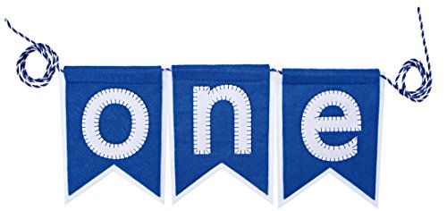 Mud Pie"ONE" Pennant Happy Birthday Boy High Chair Banner Garland Sign Felt