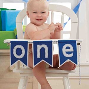 Mud Pie"ONE" Pennant Happy Birthday Boy High Chair Banner Garland Sign Felt