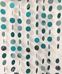 hellensp sage green circle garland 4 pack green dots paper garland string hanging backdrop 52 feet teal circle garland for birthday rustic wedding baby shower vintage party