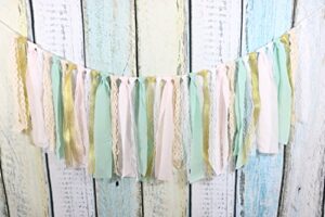 lace tassel garland fabric garland rag tie garland shabby chic blush banner wedding backdrop wedding decor baby shower party decor home decor wall hanging boho decor fall decor birthday banner