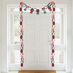 Big Dot of Happiness Christmas Pajamas - 90 Chain Links and 30 Paper Tassels Decoration Kit - Holiday Plaid PJ Party Paper Chains Garland - 21 feet