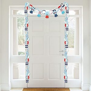 Big Dot of Happiness Ahoy It’s a Boy - 90 Chain Links and 30 Paper Tassels Decoration Kit - Nautical Baby Shower Paper Chains Garland - 21 feet