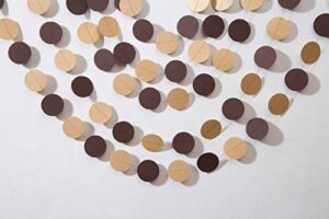 paper garland – brown garland birthday party decorations | rustic wedding anniversary garland | woodland party supplies brown nursery decor baby shower | blue baby shower | circle garland decor