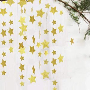 65Ft/20 Meters Star Paper Garland Bunting Banner Party Birthday Hanging Decoration Baby Shower Decor (Gold)