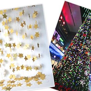 65Ft/20 Meters Star Paper Garland Bunting Banner Party Birthday Hanging Decoration Baby Shower Decor (Gold)