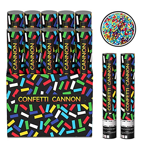 Confetti Cannons EFFIELER Multicolor Party Poppers Confetti Shooters (10 Packs) 100% Biodegradable and Air Powered Party Popper Perfect for Birthday, Graduation,and Any Other Party Or Celebration…