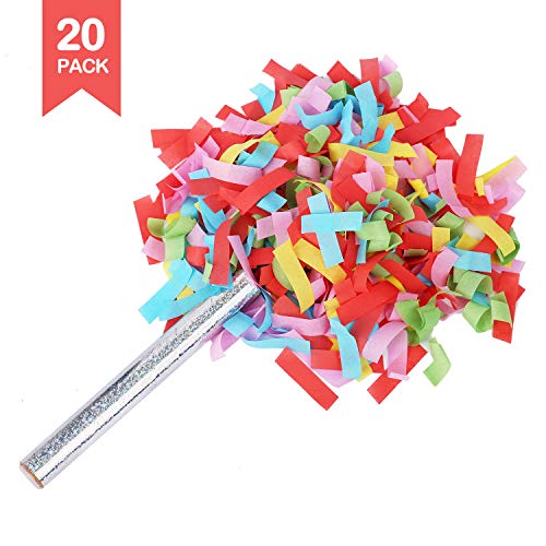 20Pack Colorful Confetti Wands Tissue Paper Flick Flutter Sticks for Wedding Celebrations, Anniversary, Birthday Party, 7.8inch Confetti Popper