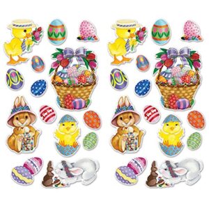 beistle easter basket & friends cutouts 28 piece, 4″ – 15.25″, multicolored