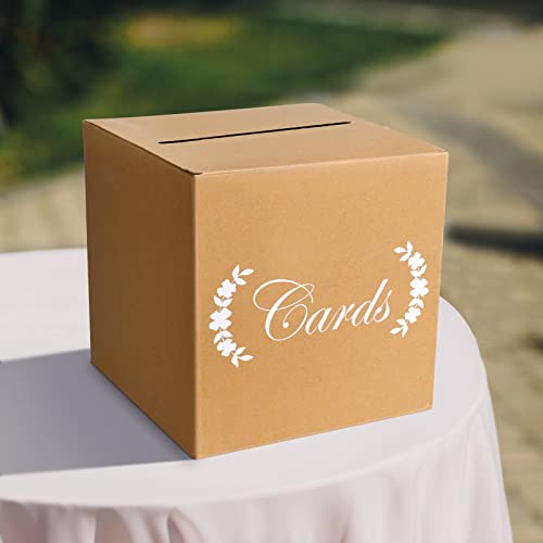 Fowecelt Kraft Card Box Wedding Favors Post Box Cardboard Card Receiving Money Box for Wedding Reception Anniversary Birthday Graduation Table Centerpiece Decorations