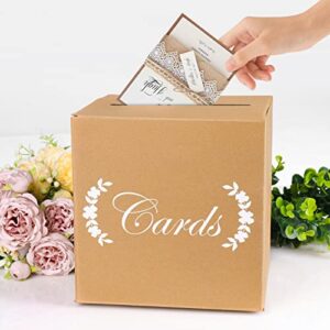 Fowecelt Kraft Card Box Wedding Favors Post Box Cardboard Card Receiving Money Box for Wedding Reception Anniversary Birthday Graduation Table Centerpiece Decorations