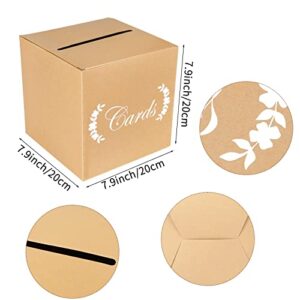 Fowecelt Kraft Card Box Wedding Favors Post Box Cardboard Card Receiving Money Box for Wedding Reception Anniversary Birthday Graduation Table Centerpiece Decorations