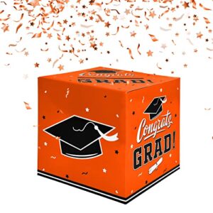 Gatherfun Graduation Party Decorations Graduation Box Graduation Card Box for Graduation Gift Graduation Party Favors Decor Party Supplies Orange