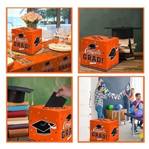 Gatherfun Graduation Party Decorations Graduation Box Graduation Card Box for Graduation Gift Graduation Party Favors Decor Party Supplies Orange