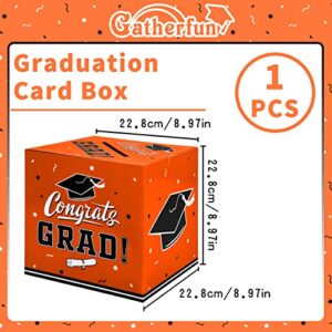 Gatherfun Graduation Party Decorations Graduation Box Graduation Card Box for Graduation Gift Graduation Party Favors Decor Party Supplies Orange