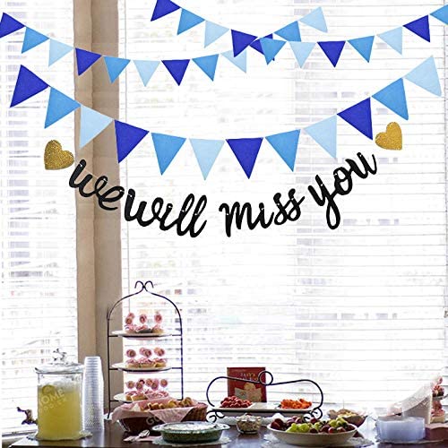 We Will Miss You Banner Bunting Goodbye Party Banner Retirement Banner for Going Away Party Decorations Retirement Decorations Farewell Decorations Party Army Party Decorations Graduation Office Work Supplies