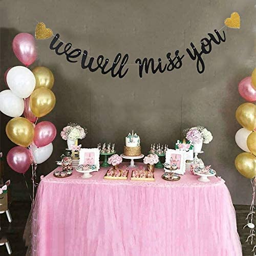 We Will Miss You Banner Bunting Goodbye Party Banner Retirement Banner for Going Away Party Decorations Retirement Decorations Farewell Decorations Party Army Party Decorations Graduation Office Work Supplies