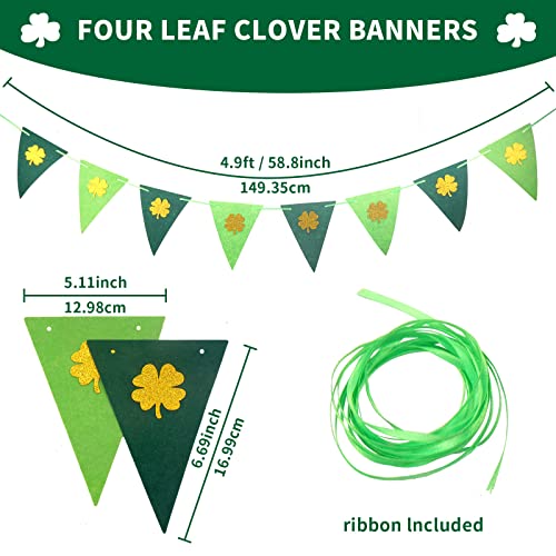 St Patricks Day Decorations, St Patricks Day Accessories for The Home with Banner Garland Hanging Shamrock Swirl for Irish Lucky Party Supplies