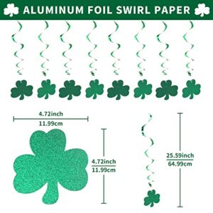 St Patricks Day Decorations, St Patricks Day Accessories for The Home with Banner Garland Hanging Shamrock Swirl for Irish Lucky Party Supplies