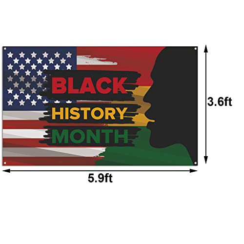 Pudodo Black History Month Backdrop Banner Star Stripes African American Holiday Party Photography Background Wall Decoration