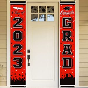 2023 graduation party decorations porch sign banner red large congrats grad party supplies decorations door banner for graduation party