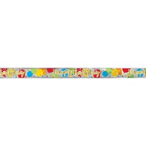 unique glitzy balloon birthday foil banner, 12, multicolor