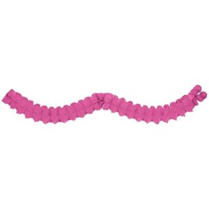 Amscan Bright Pink Paper Garland, 12' - 1 Pc