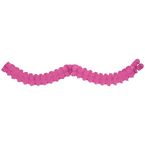 Amscan Bright Pink Paper Garland, 12' - 1 Pc