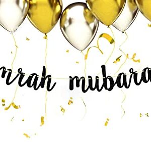 Umrah Mubarak Banner Eid Mubarak Banner Gold GlitterEid Mubarak Decorations | Eid Mubarak Party Decorations Supplies Eid Mubarak Party Decorations（Gold and Black）