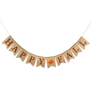 whaline happy fall pumpkin burlap banner harvest home decor bunting flag garland party thanksgiving day decoration