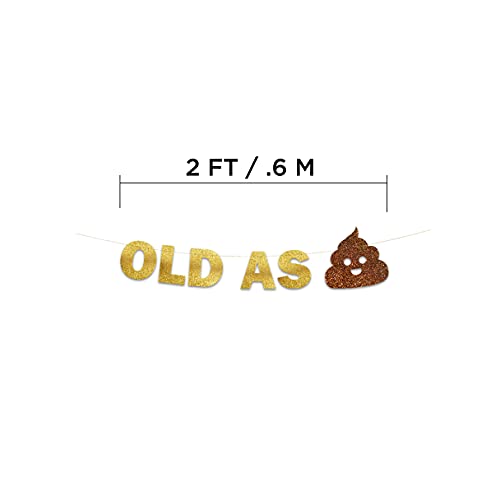 Old As S**t Glitter Banner – Funny Birthday and Retirement Party Supplies, Ideas, Gifts and Decorations