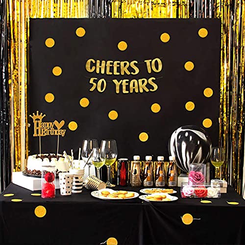 Cheers to 50 Years Gold Glitter Banner - 50th Anniversary and Birthday Party Decorations