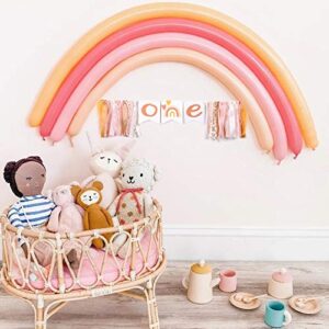 Bohemian Party Rainbow Birthday Banner -1st birthday high chair bunting decoration, silent and neutral modern girl, smash cake props, photographer photo props. (Bohemian Rainbow)