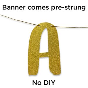 50 & Fabulous Gold Glitter Banner - Happy 50th Birthday Party Banner - 50th Wedding Anniversary Decorations - Milestone Birthday Party Decorations