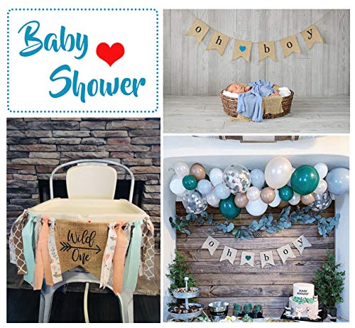 34Pcs Burlap Banner Adjustable Flags DIY Banners for Baby Shower, Party, Wedding and Birthday, 5 x 7 inch