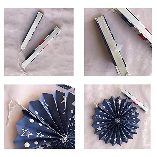 CrazyCharlie U.S. Patriotic Decorations,Include 6pcs Paper Fans and 15pcs DIY Red,White and Blue Tassel Garland with Rope for American Theme Party Patriotic Party Decorations